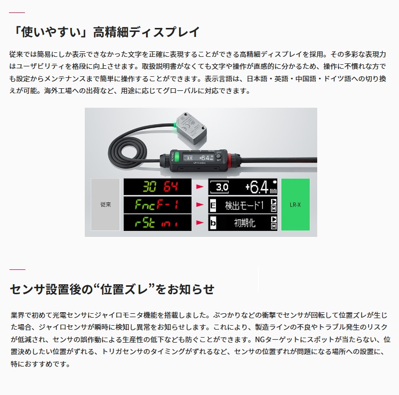キーエンス LR-XH50 CMOSレーザセンサ LR-X シリーズ アンプ分離型 センサヘッド (検出距離50 mm) ケーブル長 2 m ...